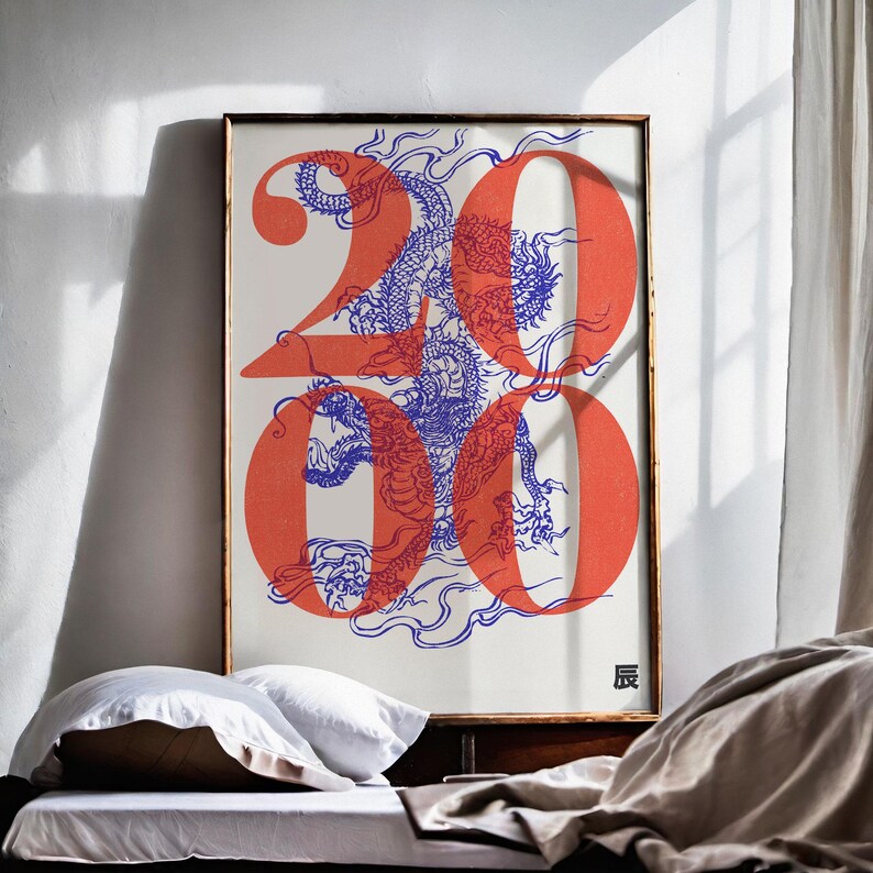 2000 | Year of the Dragon | Chinese Zodiac Art | Astrology Printable ...