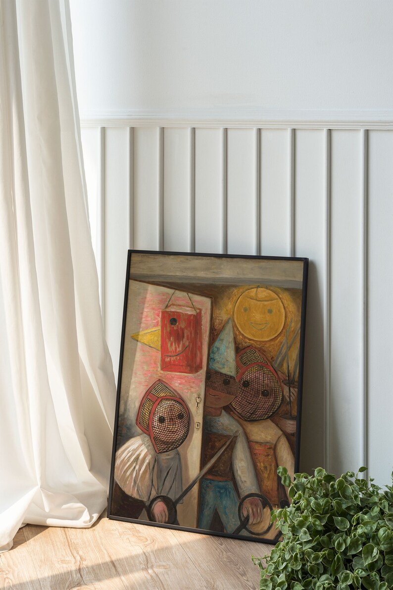 Naive Art Children Playing Carnival Painting Creepy Atmosphere Art ...