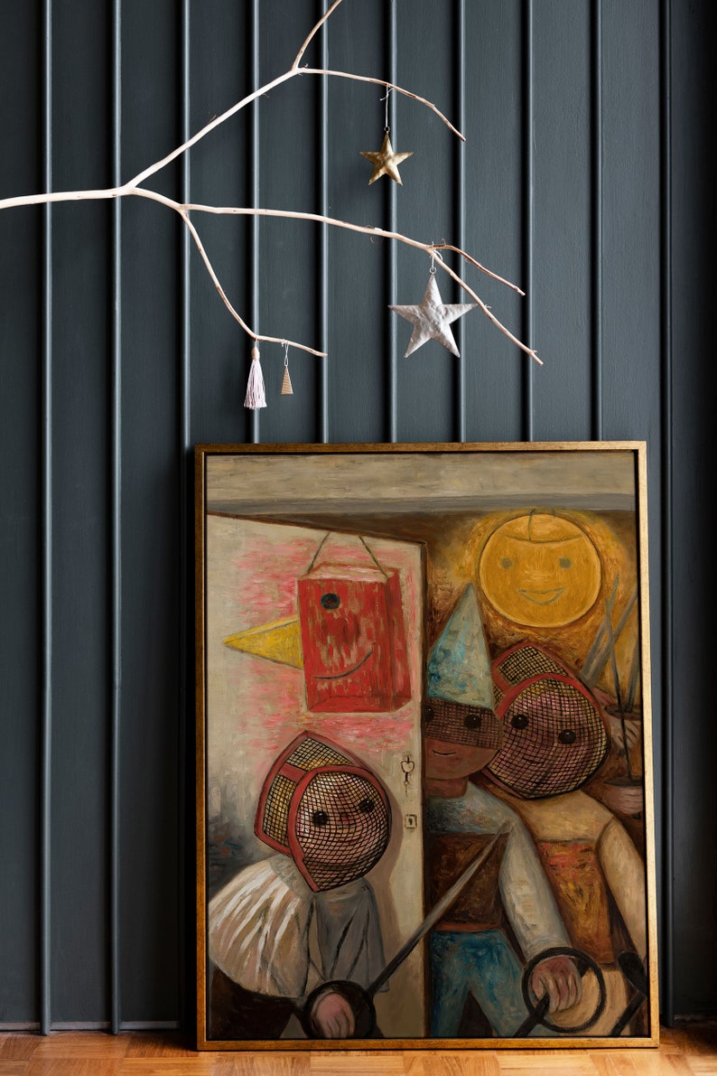 Naive Art Children Playing Carnival Painting Creepy Atmosphere Art ...