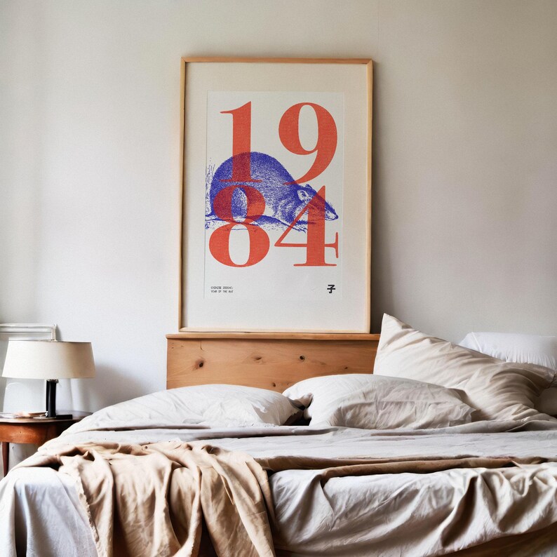 1984 | Year of the Rat | Chinese Zodiac Art | Astrology Printable Art ...