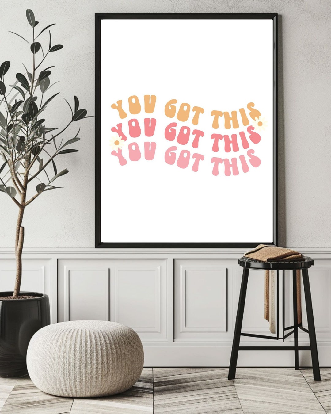 Manifest Wall Art, You Got This, Printable Wall Art, Trendy Retro Print ...