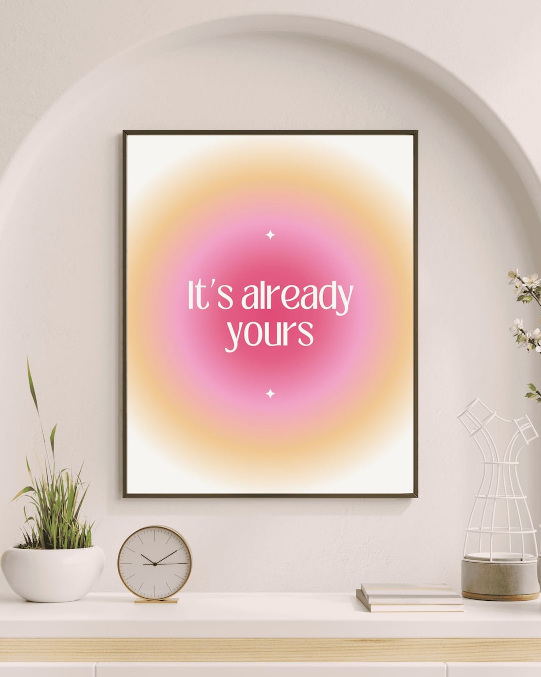Manifest, Energy Art Printable, Retro Print, Affirmation Wall Art ...