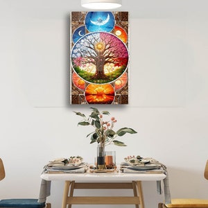 Tree of Life Four Seasons Glass Wall Decor Tempered Glass Wall Art life ...