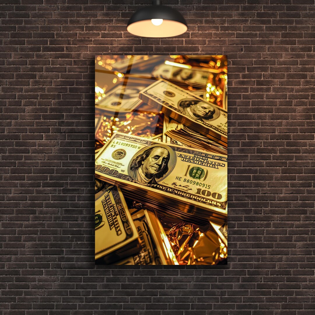 Clear Glass Money Frame Stylish Wall Decor for Financial Success ...