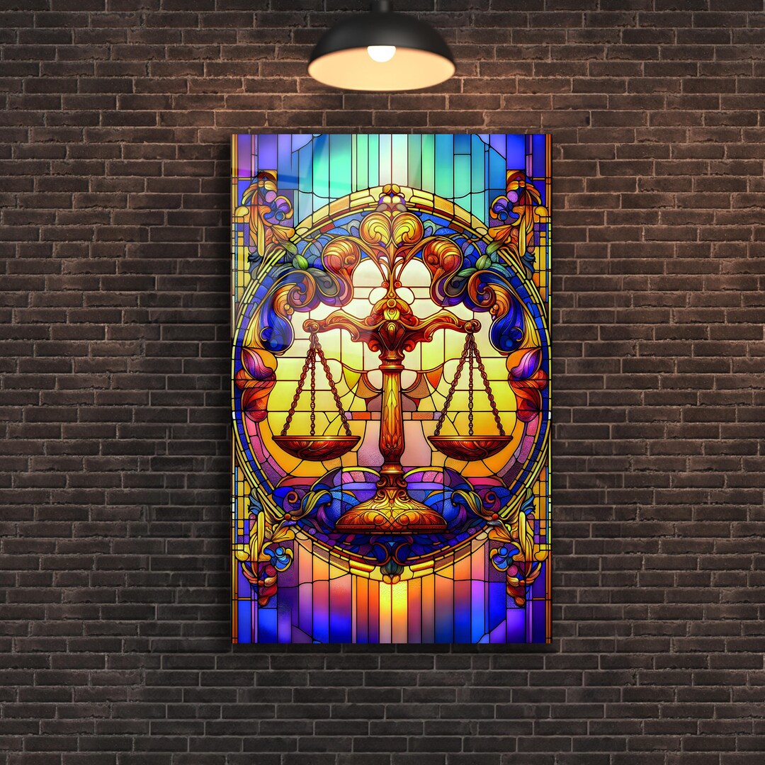 Tempered Glass Wall Art, the Colorful Window of Justice, Wall Hangings ...