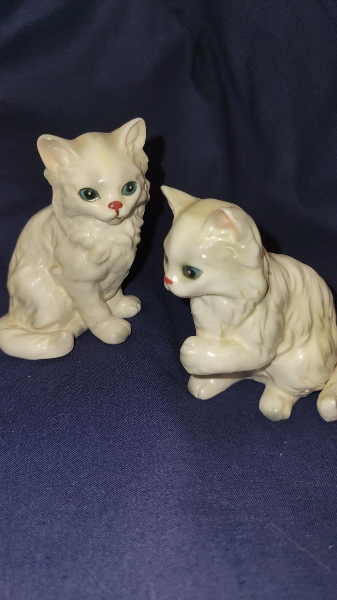 Lefton White Porcelain Cat Set - Etsy