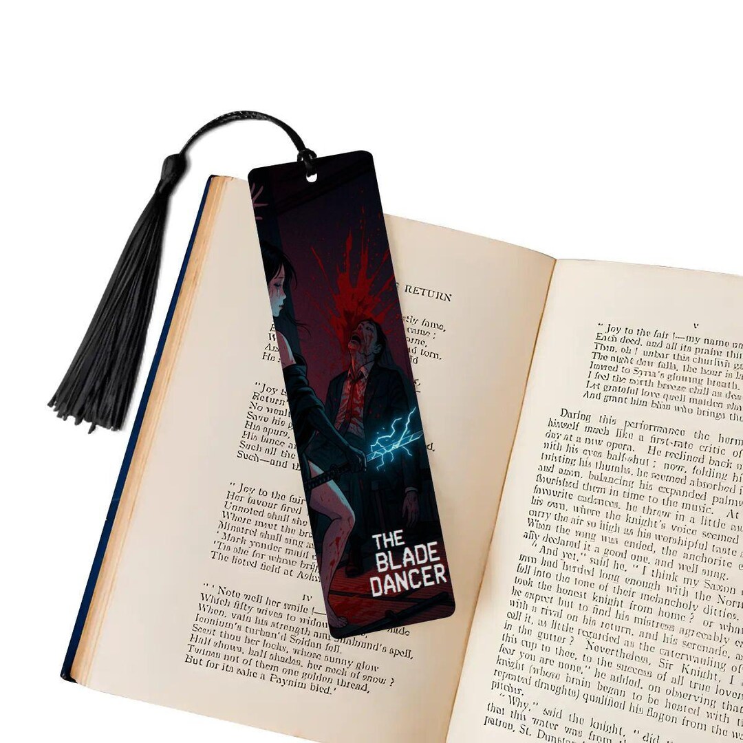 Blade Dancer Wooden Bookmark – Dark Anime Art With Tassel, Double-sided ...