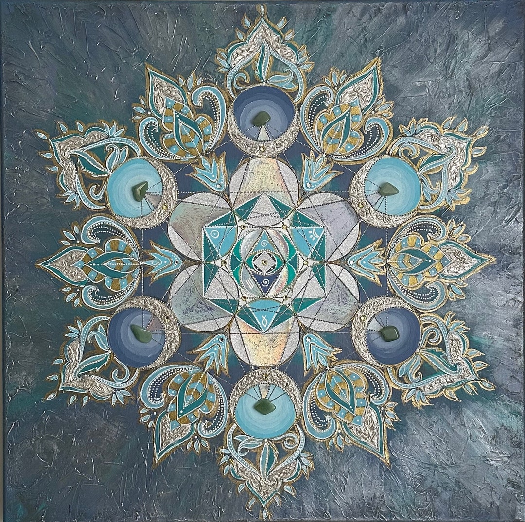 Cube Metatron, Energy Painting, Mandala, Sacred Geometry - Etsy