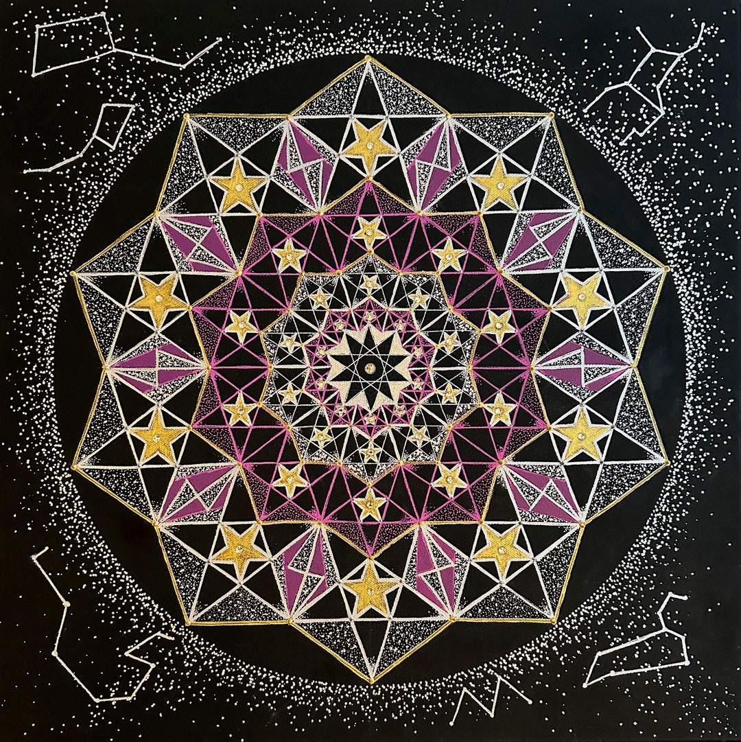 Mandala, Energy Painting, Sacred Geometry, Pentagram, Stars - Etsy