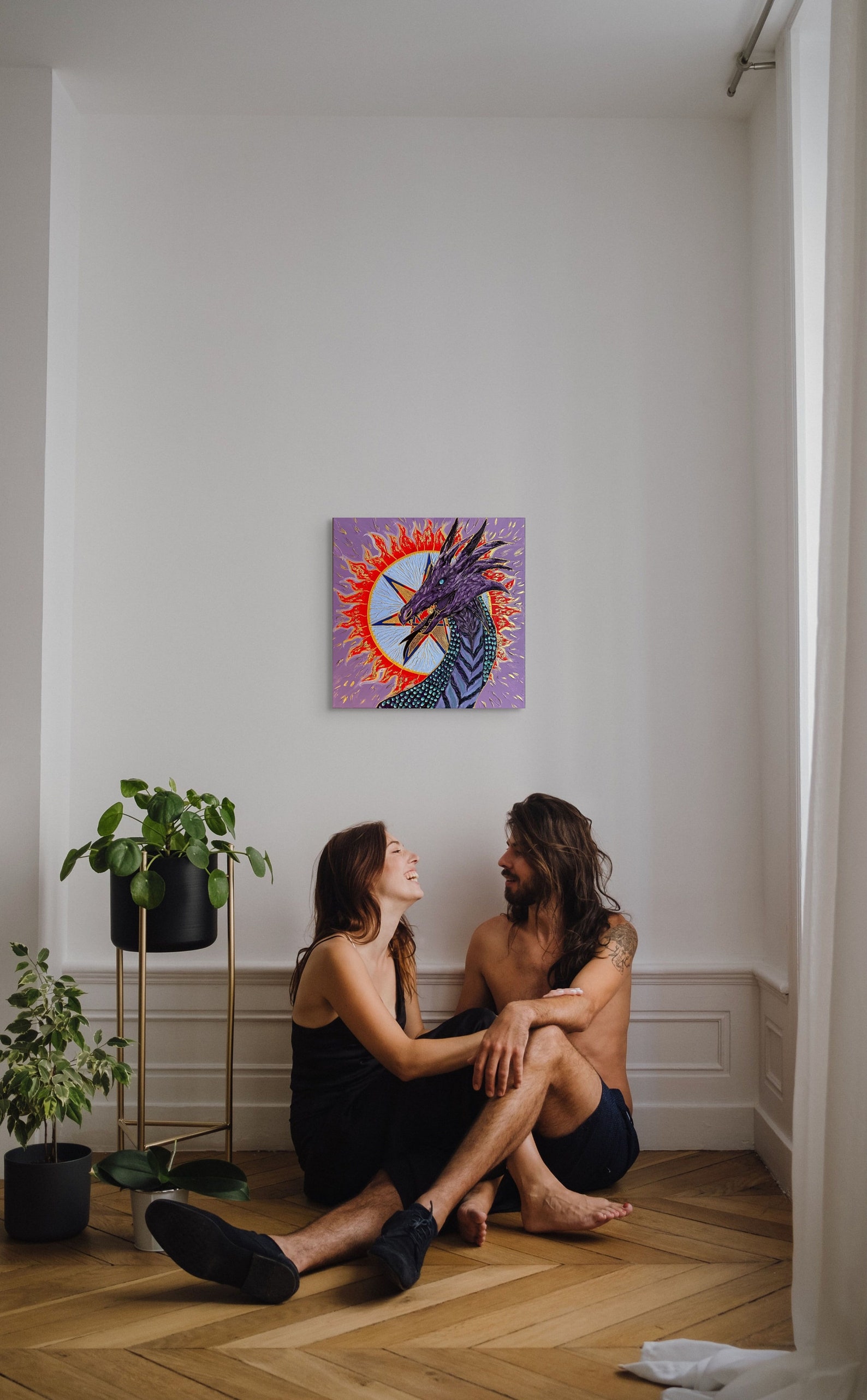 Dragon, Fiery Sun, Septagram, Mandala, Sacred Geometry - Etsy