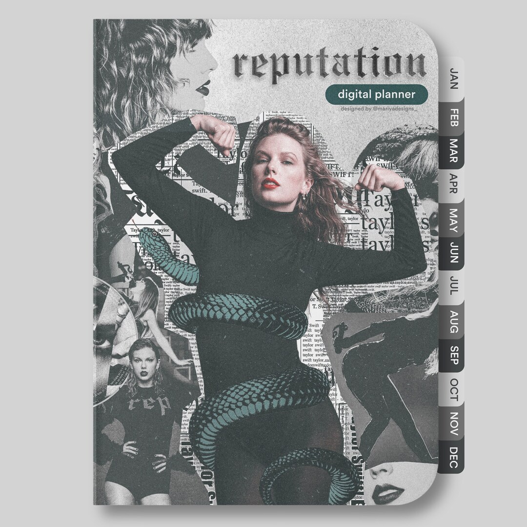 Reputation digital Planner Undated Hyperlinked Taylor Swift Planner ...