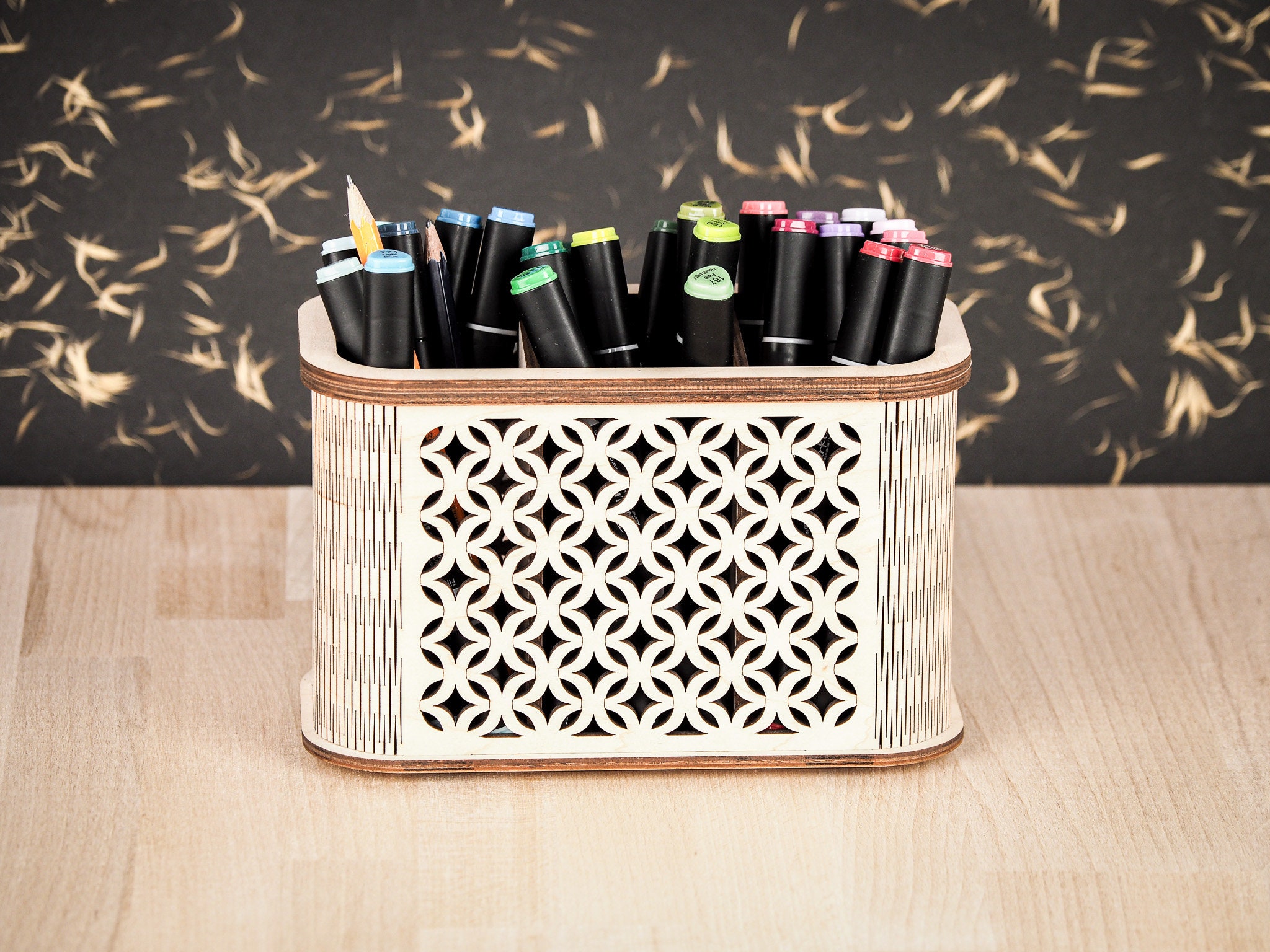 Desk Organizer, Laser Cut Files: SVG + DXF + PDF, Arabesque Pattern ...