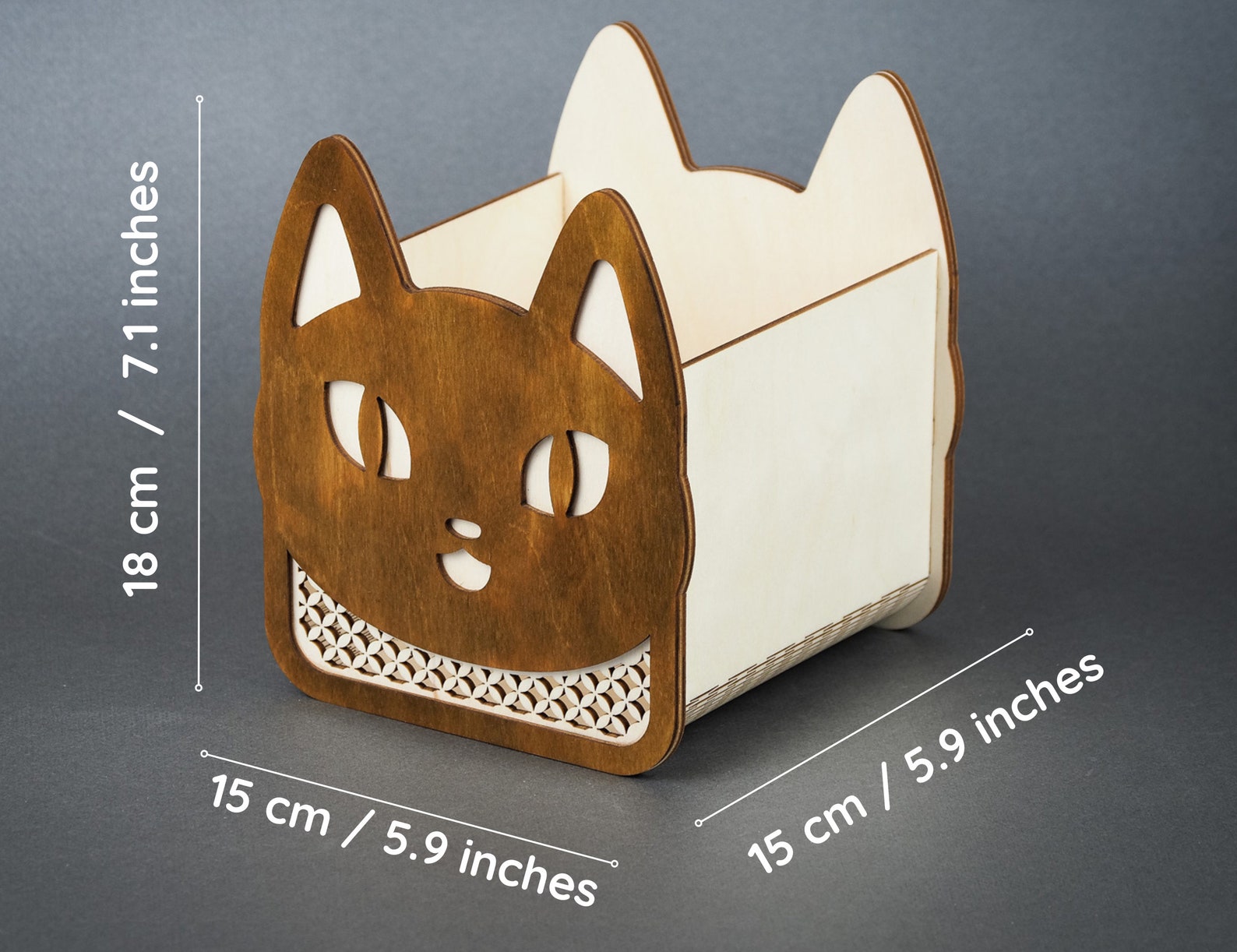 Cat Toys Box, Laser Cutting Files, Pet Tray Organizer, Storage Basket ...