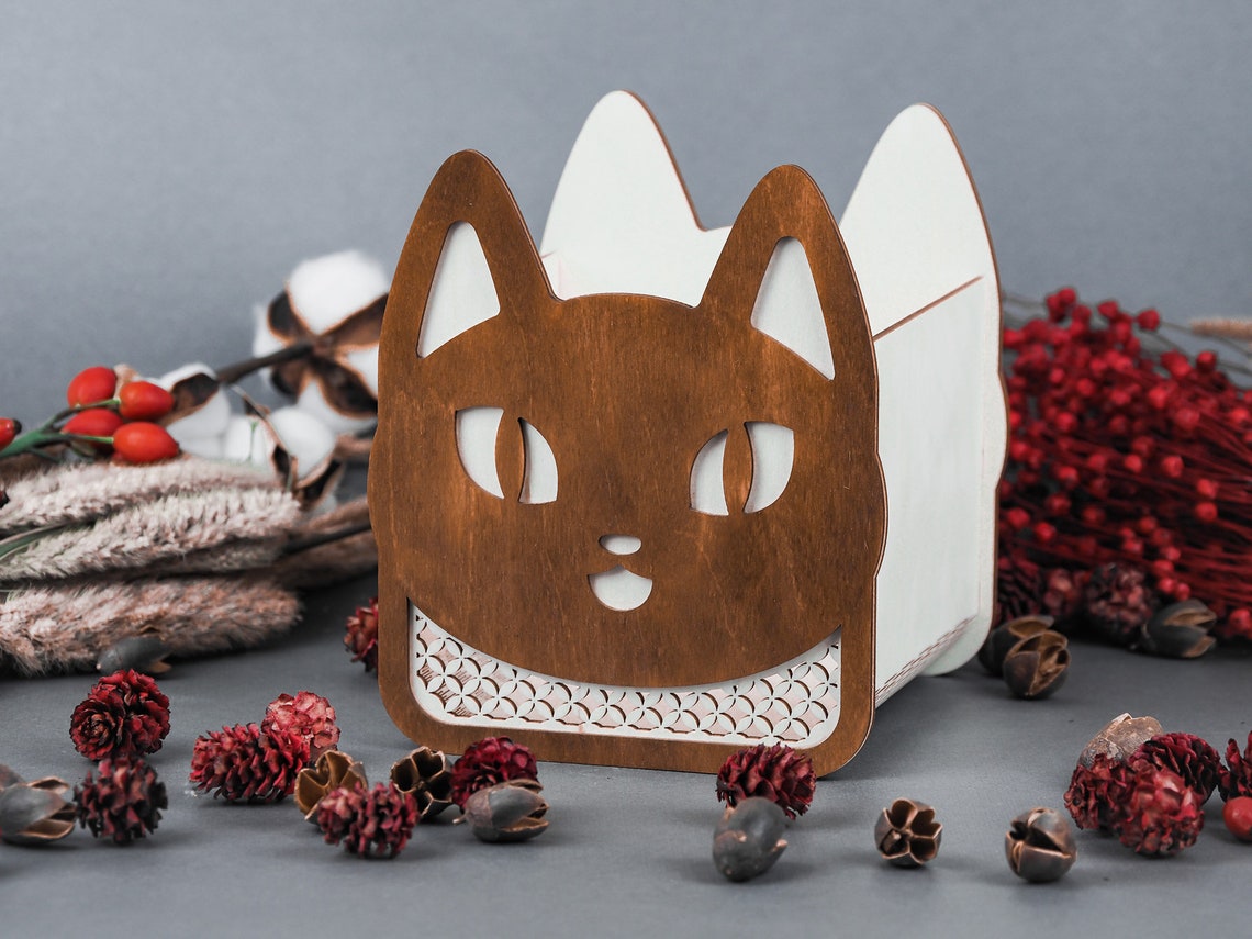 Cat Toys Box, Laser Cutting Files, Pet Tray Organizer, Storage Basket ...