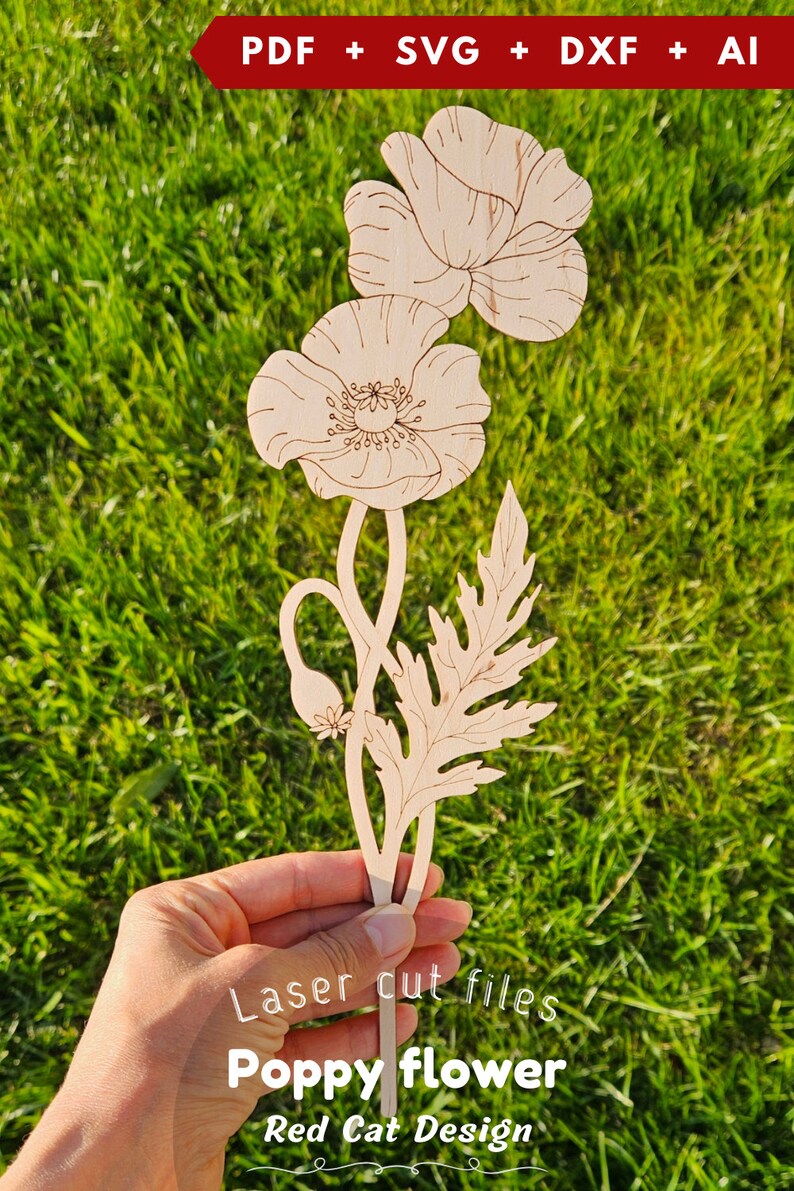 Poppy Flowers SVG, DXF, AI, Laser Cut Files, Wildflowers Bouquet ...