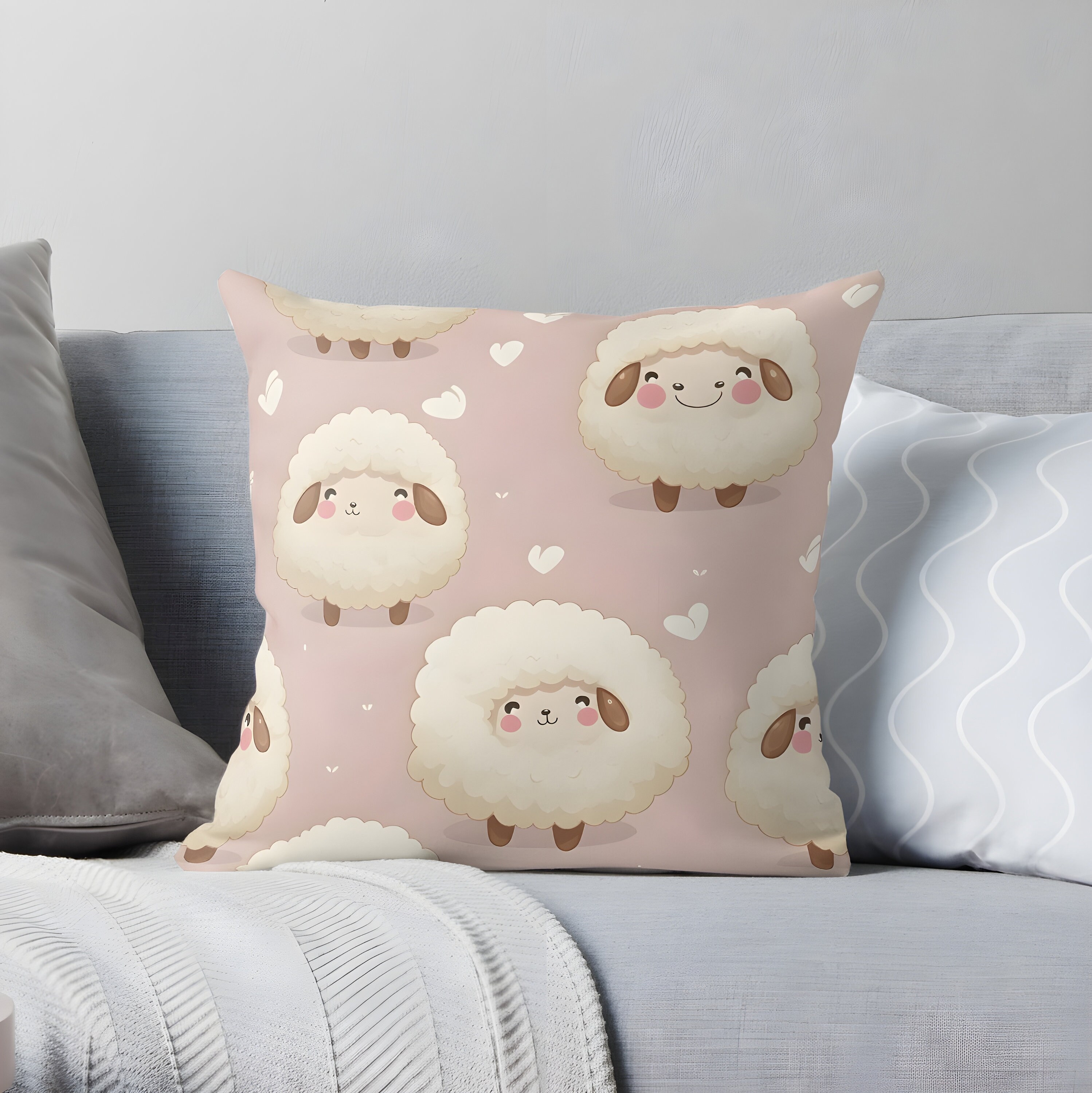 Cute Sheep Digital Paper - Cute Seamless Pattern Download Printable ...