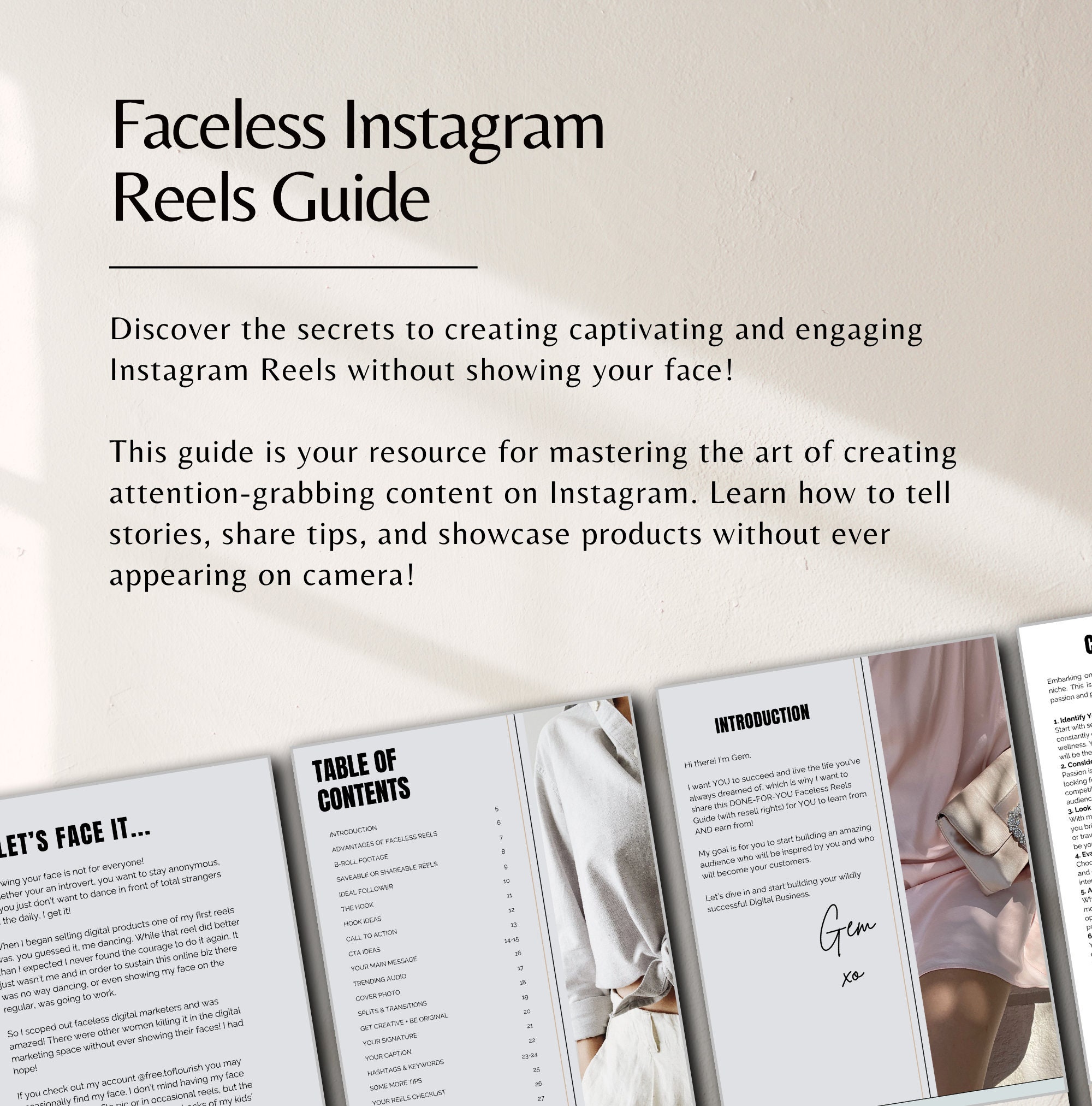Faceless Instagram Reels Guide With Master Resell Rights MRR and ...