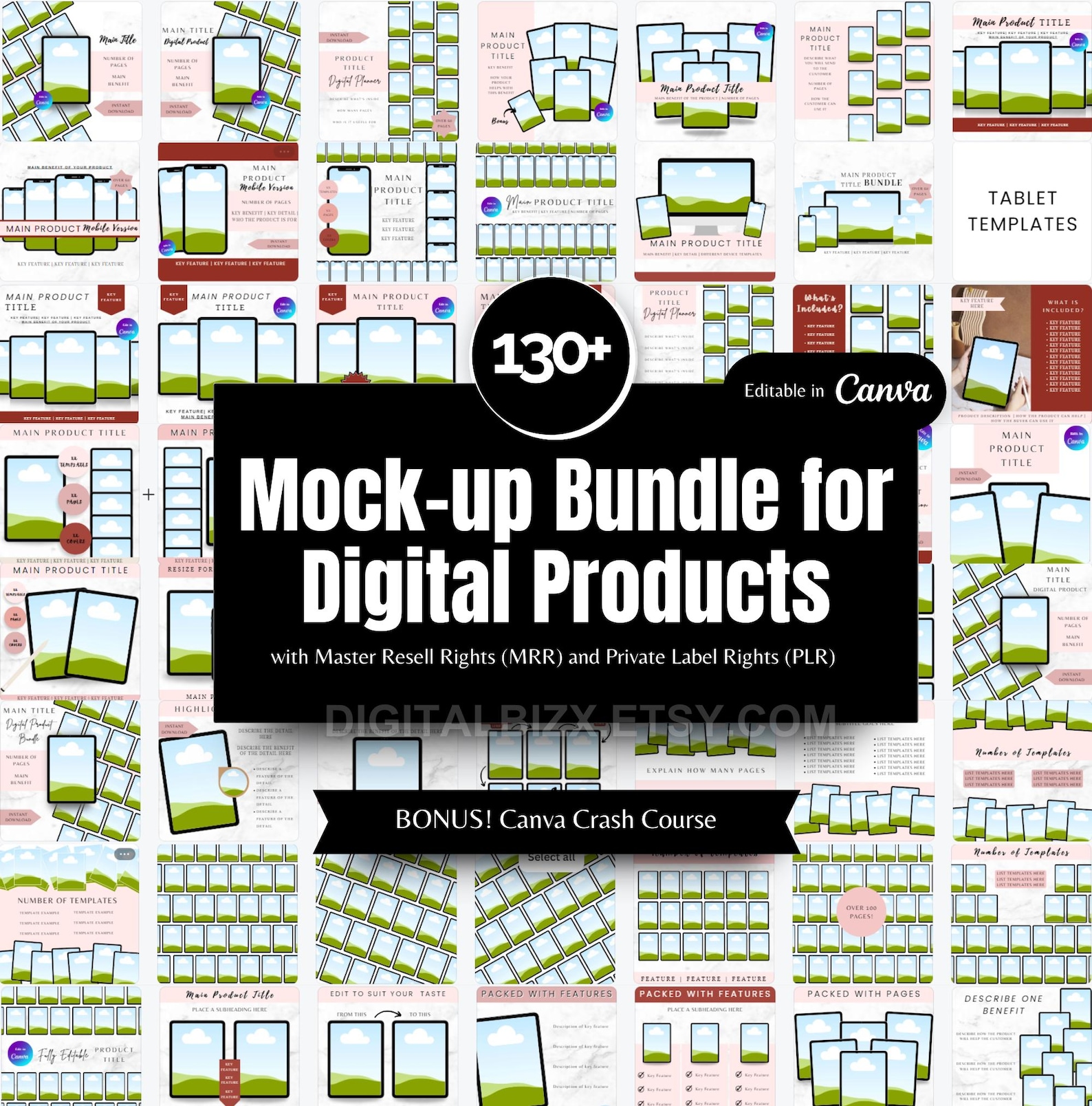 130+ Digital Product Mock up Templates Drag and Drop Mock up for ...