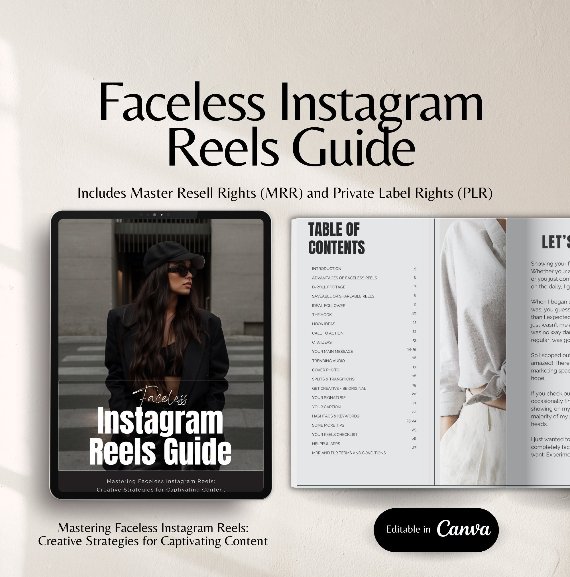 Faceless Instagram Reels Guide With Master Resell Rights MRR and ...