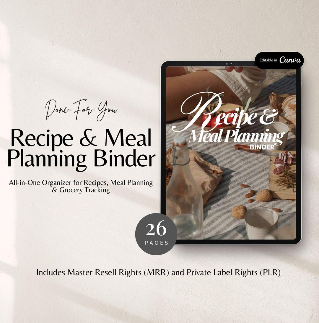 Recipe Card and Meal Planning Binder Kitchen Recipe Binder Pages ...