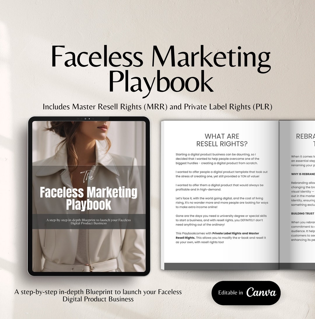 Faceless Marketing Playbook With Master Resell Rights MRR and Private ...
