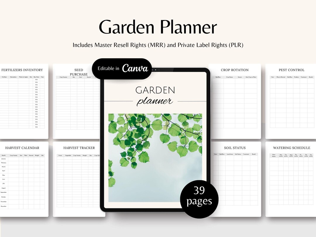 Garden Planner Printable Gardening Planner Log Garden Tracker Garden ...