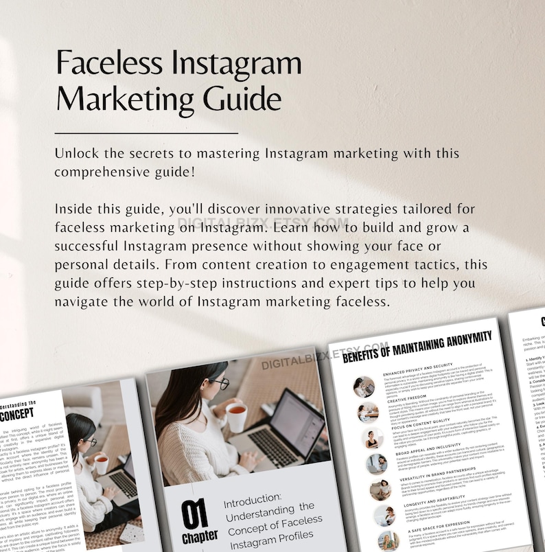 Faceless Instagram Marketing Guide W Master Resell Rights MRR & Private Label Rights PLR ...