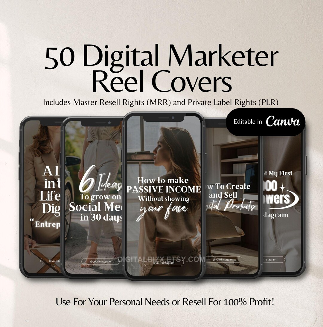 Faceless Instagram Reels Covers for Digital Product Sellers Digital ...