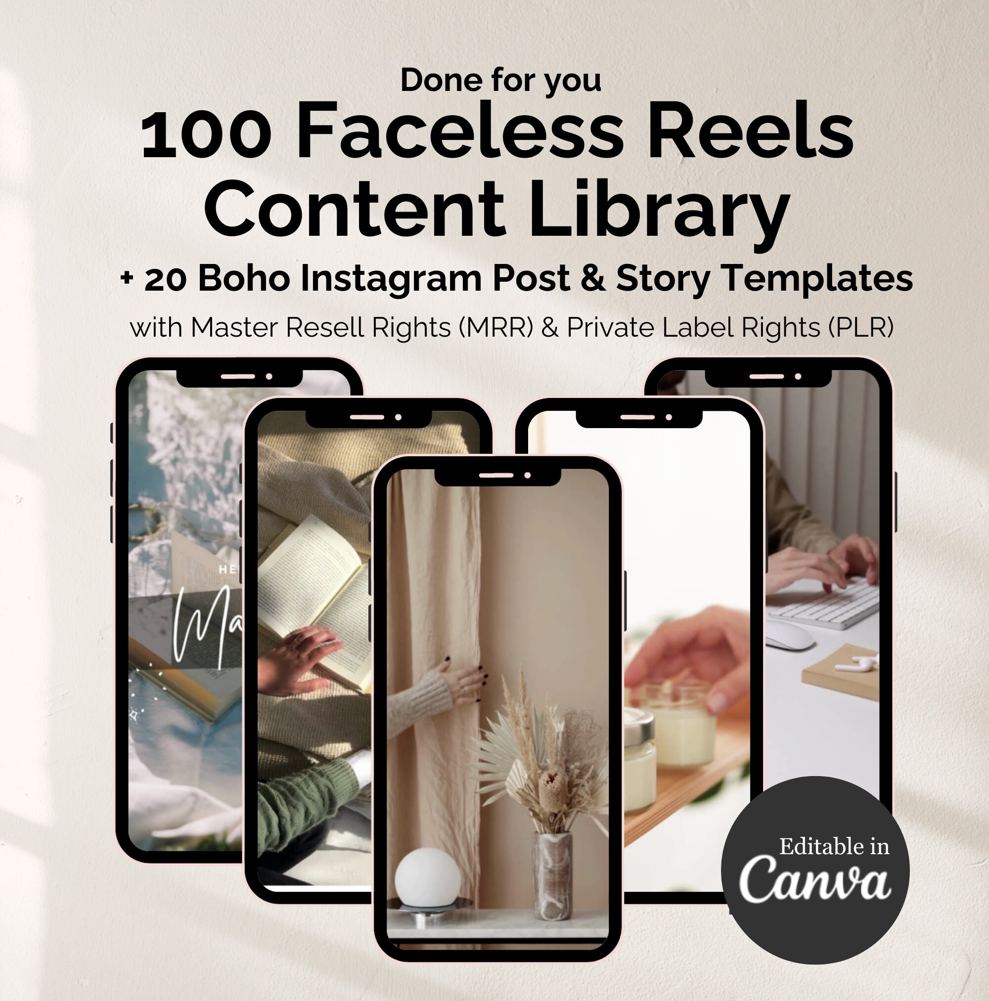 100 Faceless Reels Content Library With Master Resell Rights MRR ...