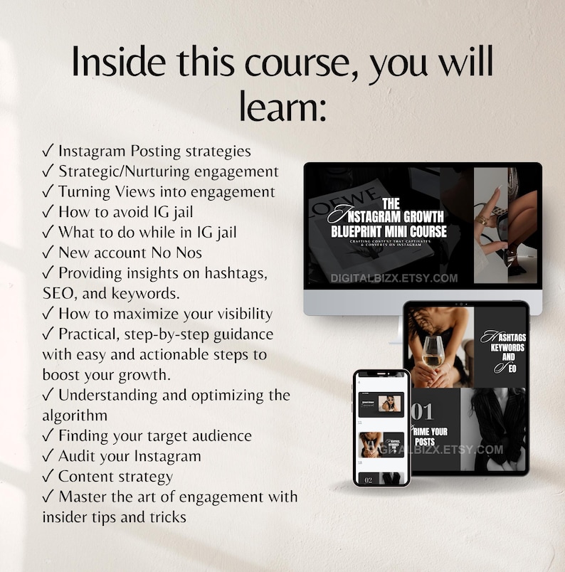 Instagram Growth Blueprint Course With Master Resell Rights MRR PLR Instagram Growth Guide Mini ...