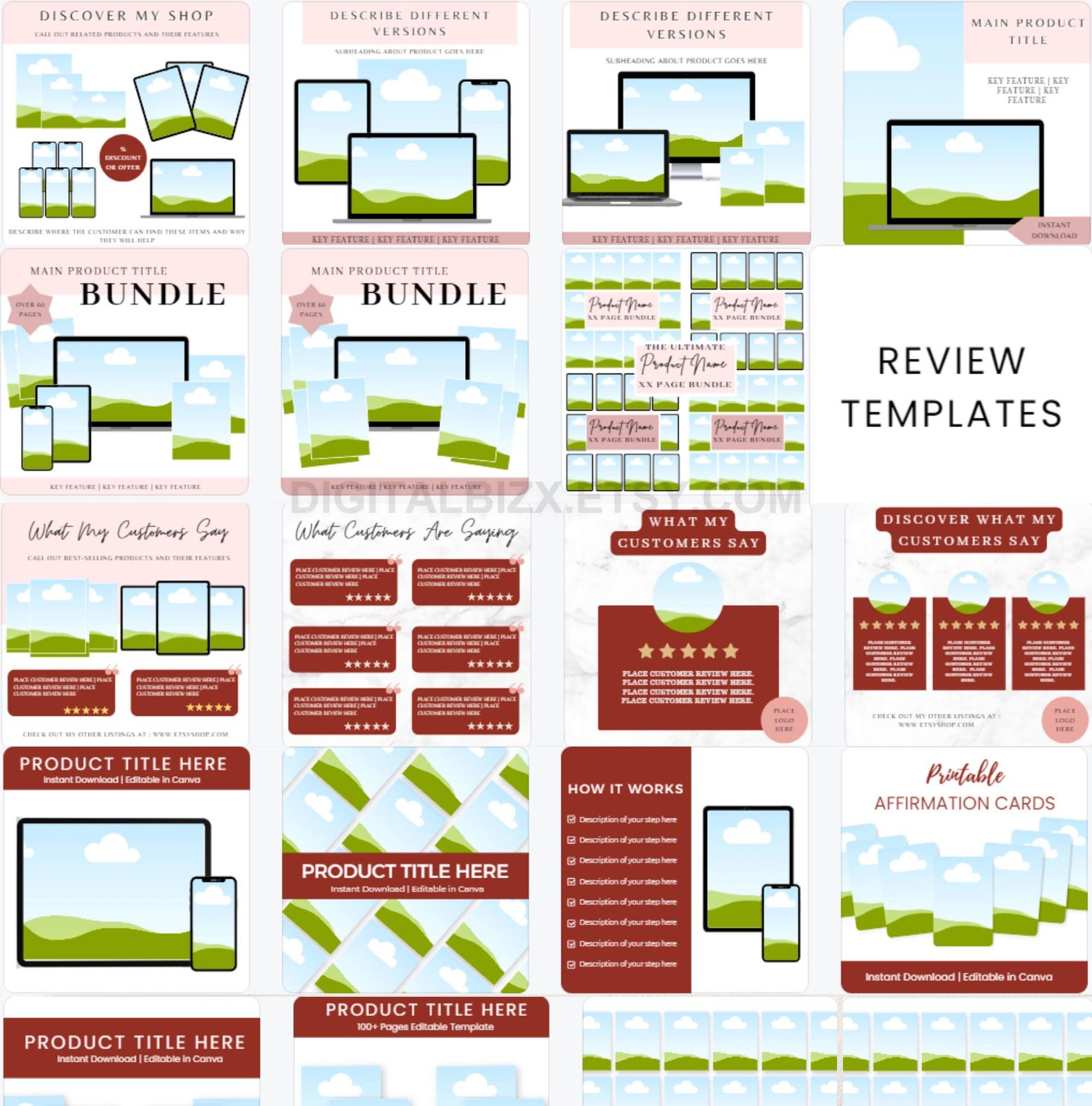 130+ Digital Product Mock up Templates Drag and Drop Mock up for Printables Bundle Mock up ...