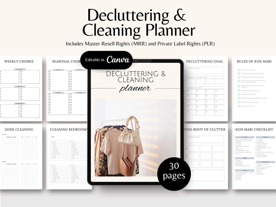 Declutter Planner 30 Days Challenge Konmari Declutter Challenge ...