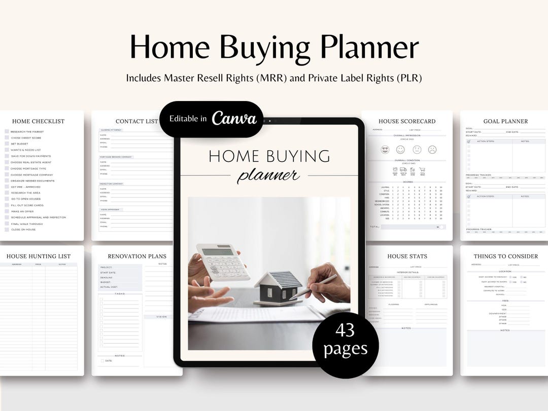Home Buying Planner First Time Homebuyer Checklist Home Buyer Guide ...