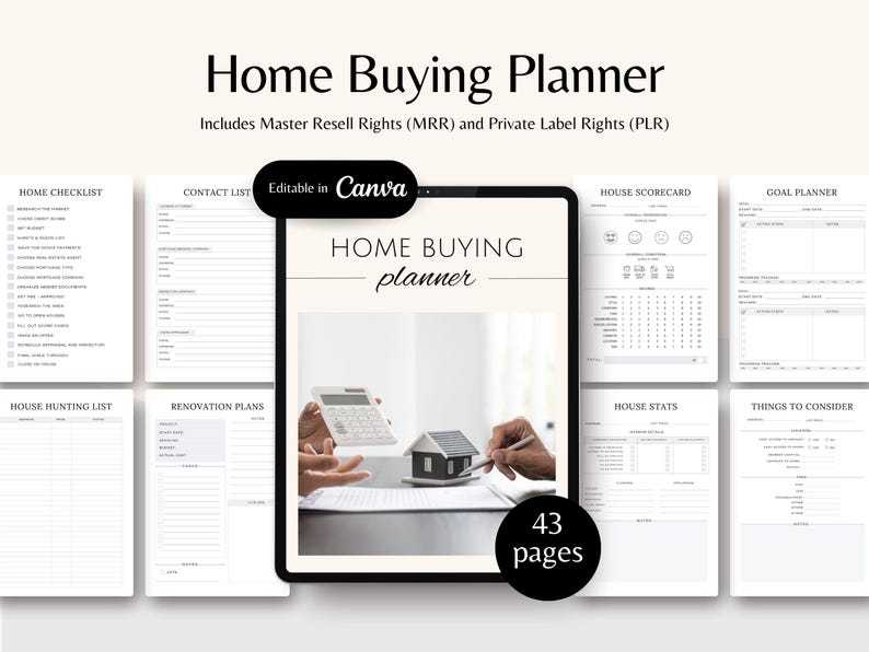 Home Buying Planner First Time Homebuyer Checklist Home Buyer Guide ...