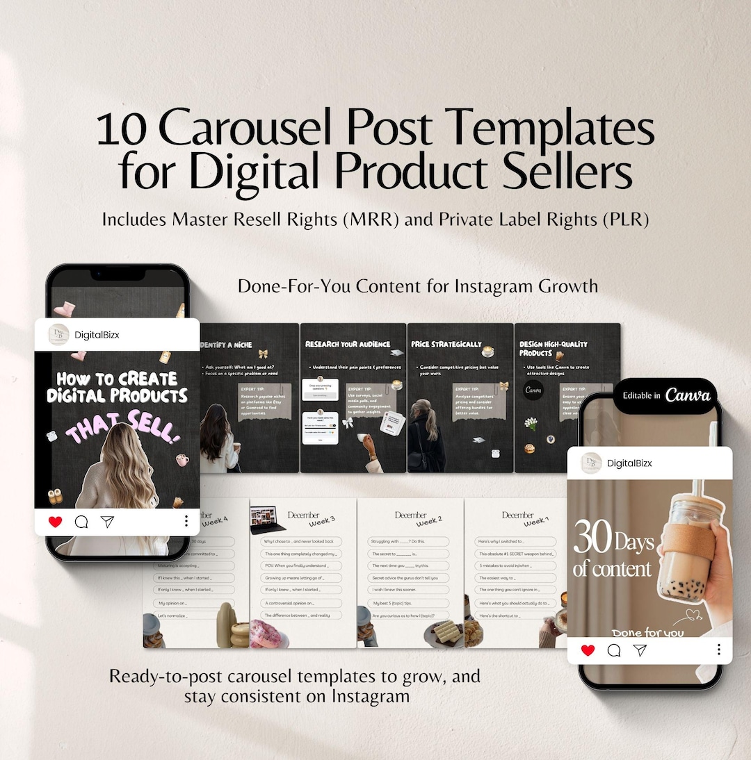 Faceless Instagram Carousel Post Content Marketing Strategy Canva ...