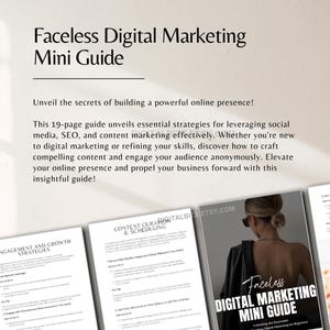Faceless Digital Marketing Mini Beginners Guide W Master Resell Rights ...
