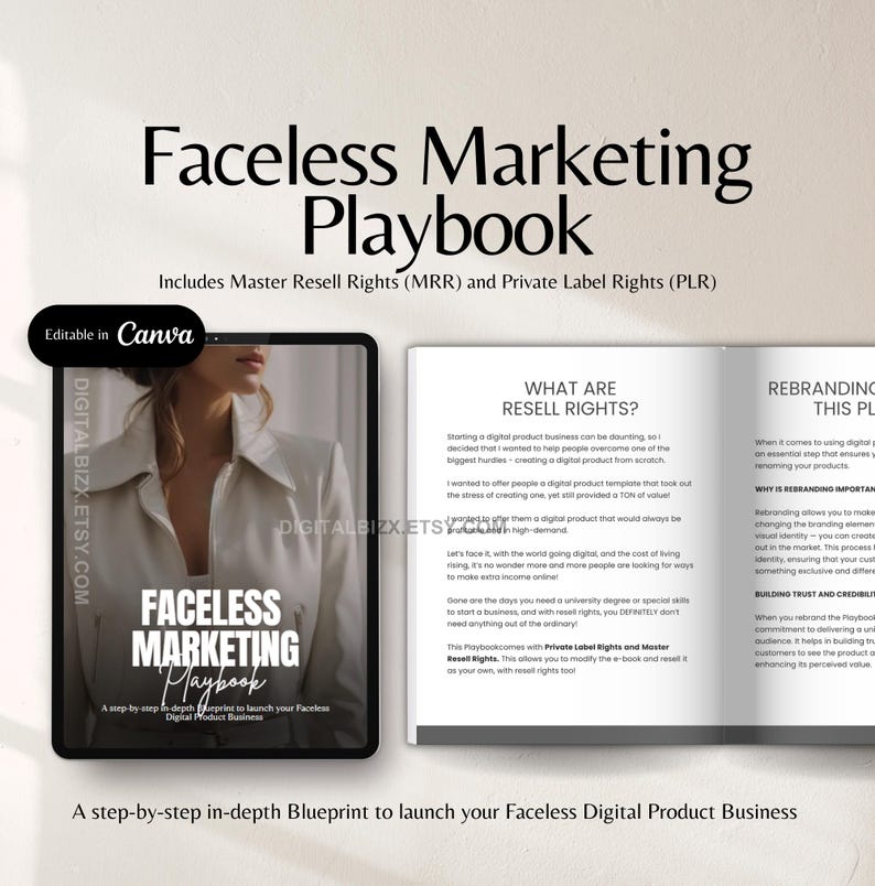 Faceless Marketing Playbook With Master Resell Rights MRR and Private ...