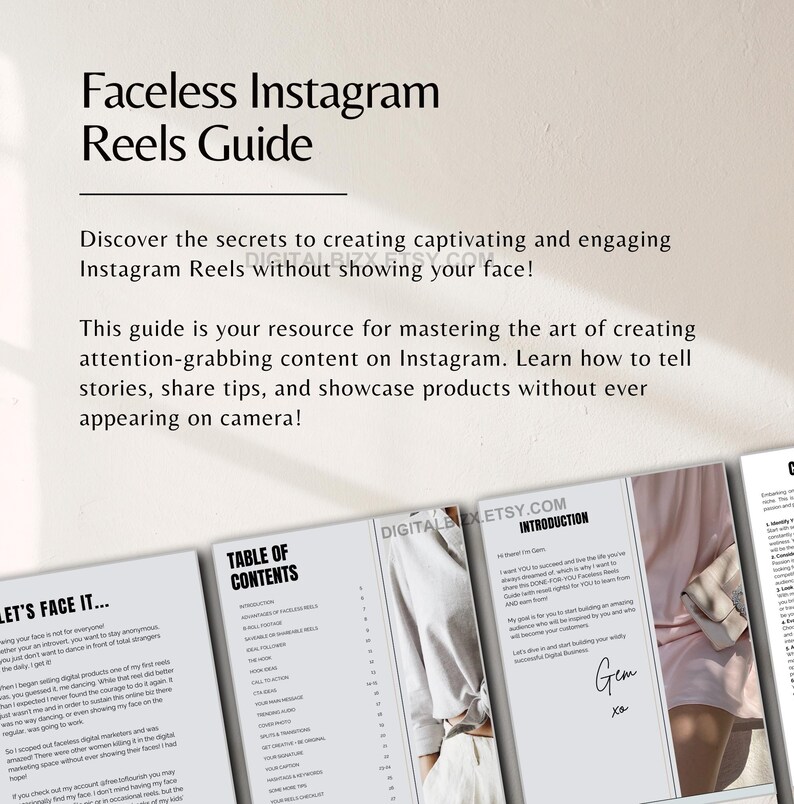 Faceless Instagram Reels Guide With Master Resell Rights MRR and ...