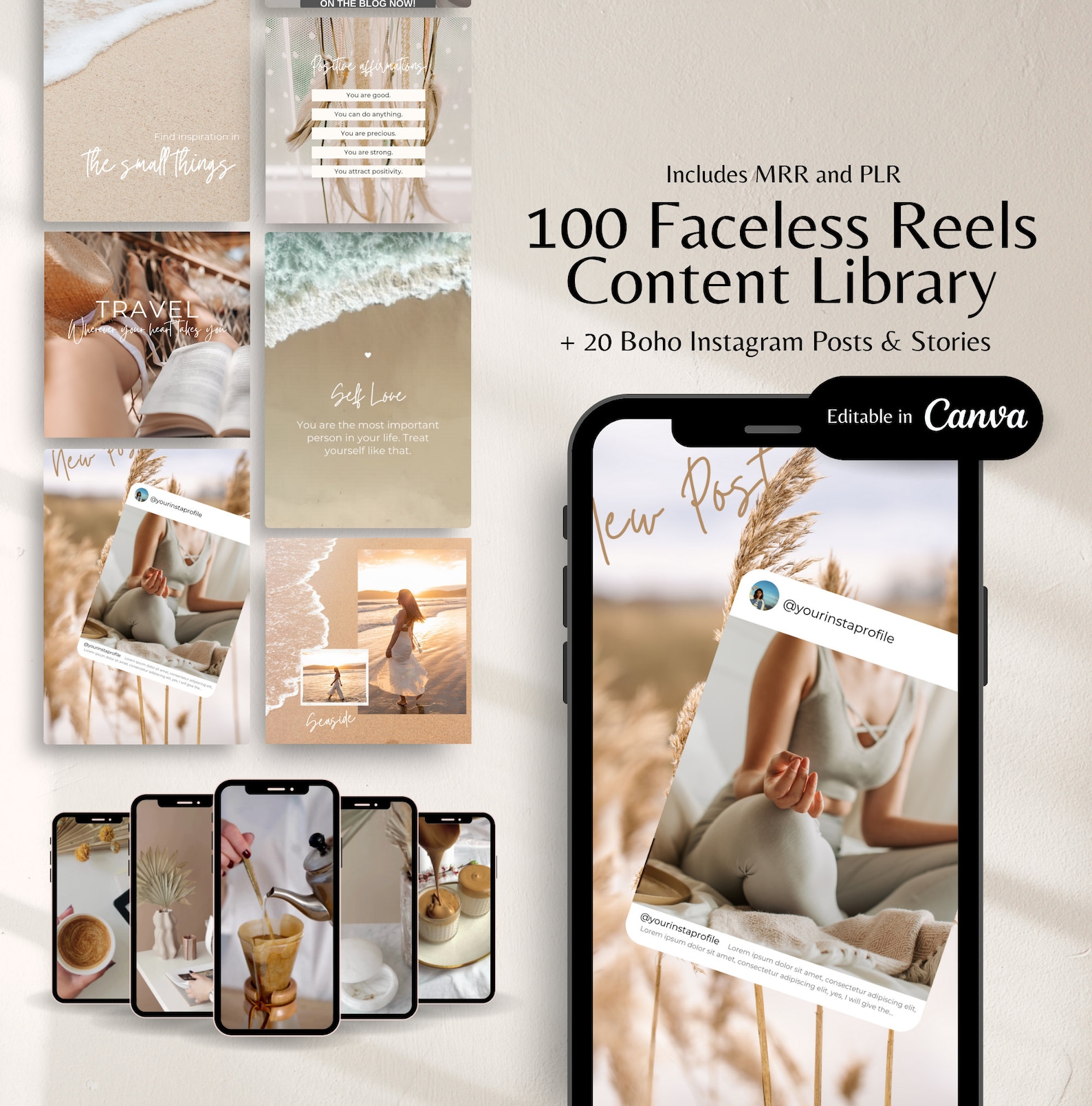 100 Faceless Reels Content Library With Master Resell Rights MRR and Private Label Rights PLR ...