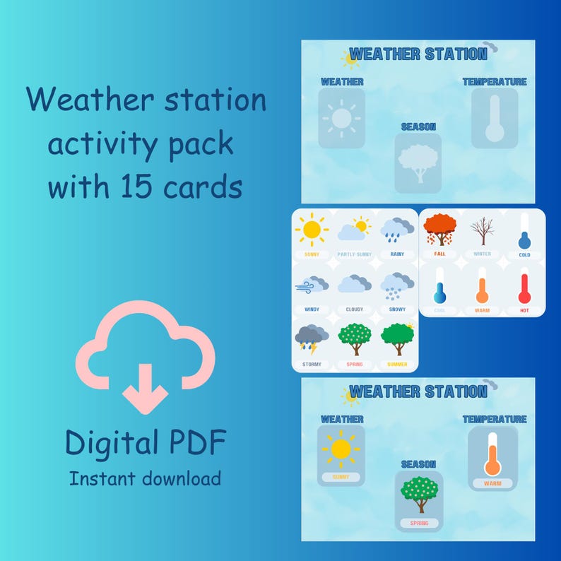 Printable Kids Weather Station: Daily Routine, Homeschool Activity ...