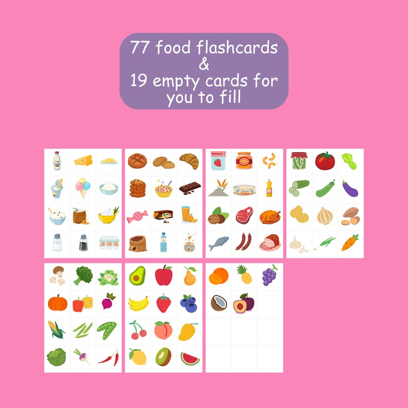 Food Flashcards: 77 Shopping Montessori Cards (to Print PDF) - Etsy Canada