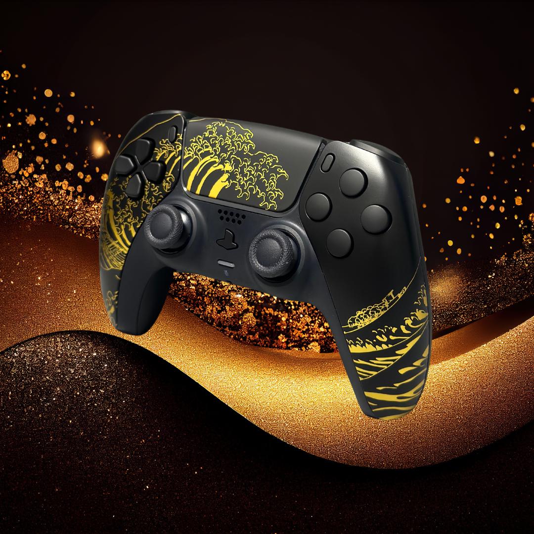 PS5 Custom Controller Black Kanagawa - Etsy