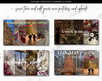 4-pack Editable "that Girl" Youtube Vlog Thumbnails - Canva Templates ...