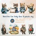 Watercolor Cat School Clipart, Cute Cat PNG, Cats Clipart, Animals ...