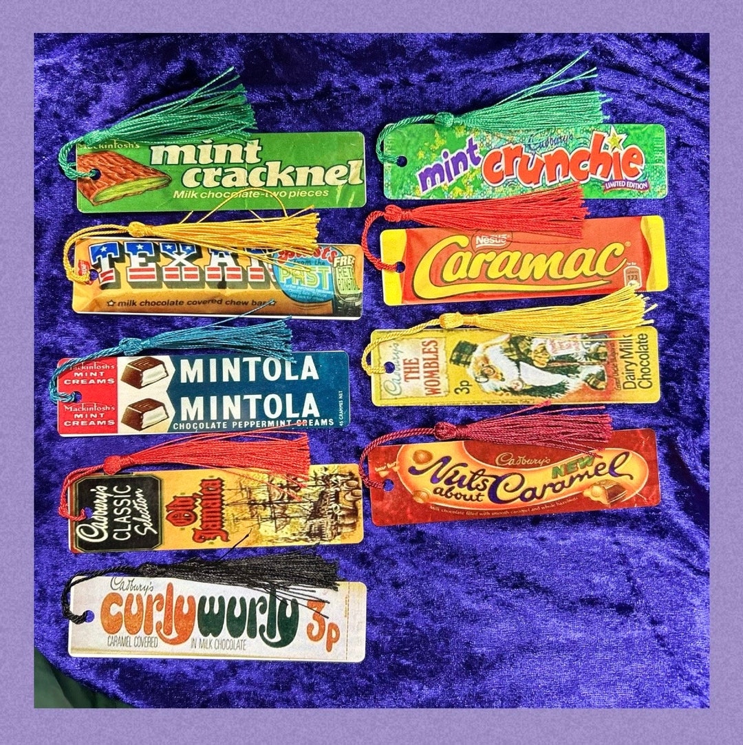 Retro Chocolate Bar Bookmarks - Etsy