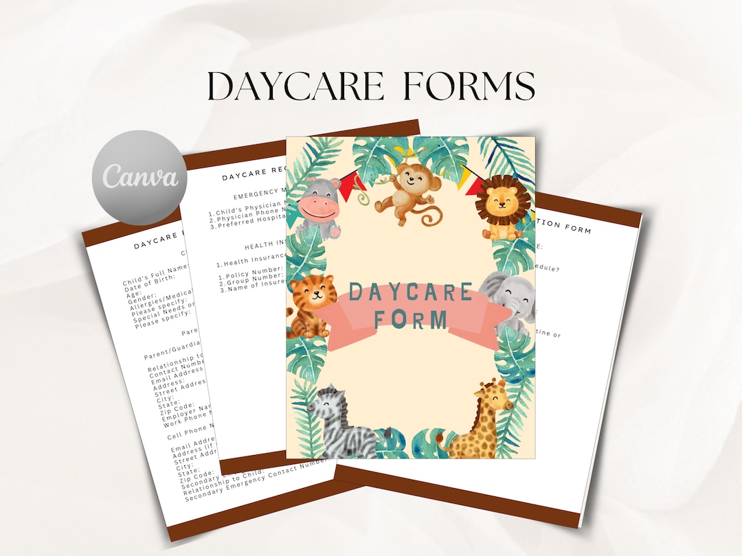 Daycare Forms, Childcare Forms and Contract, Handbook, Preschool ...