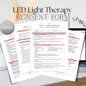 LED Light Therapy Treatment Template | Editable Client Consent Form ...