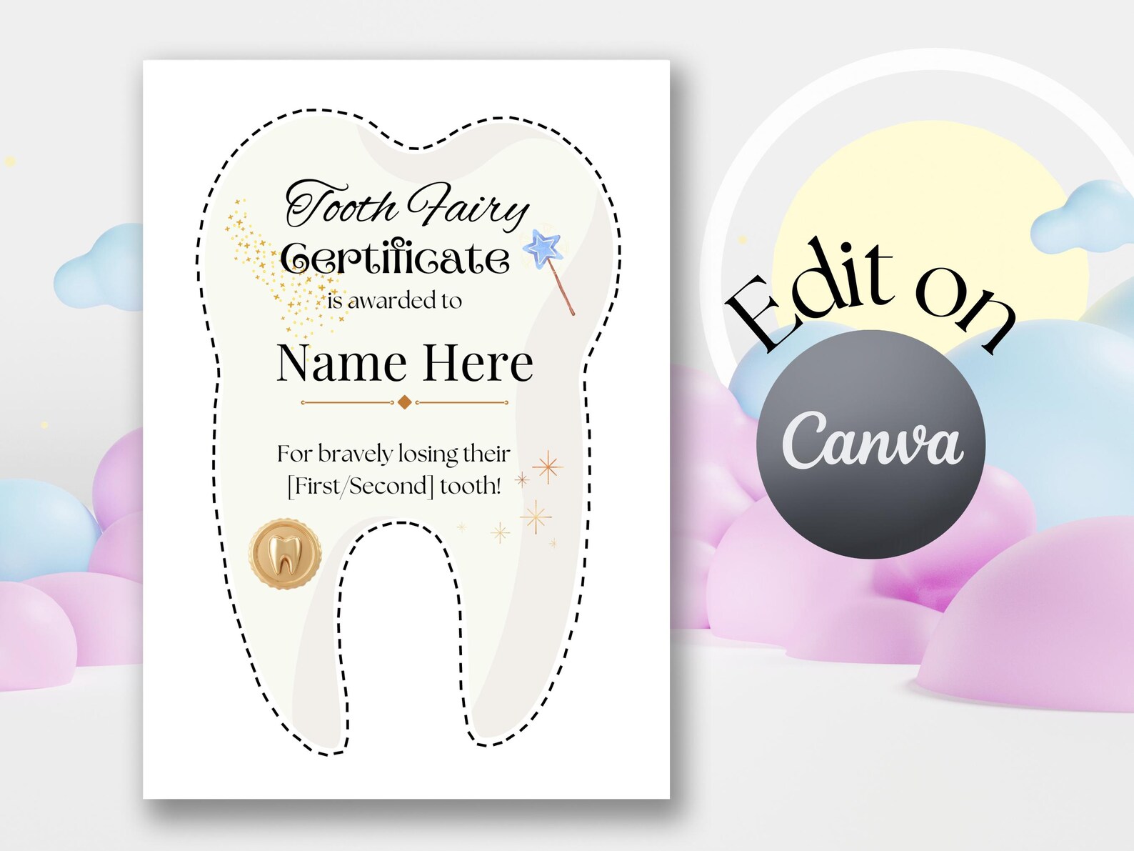 Tooth Fairy Certificate Template Tooth Fairy Note Personalized and ...