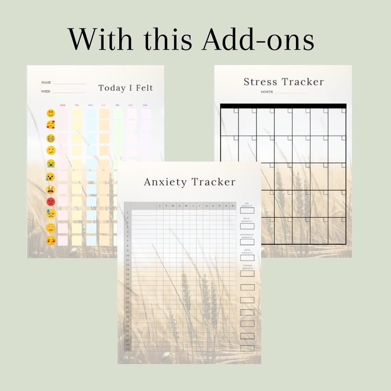 Mood Tracker, Daily Mood Tracker, Monthly Tracker, Yearly Tracker, Mood ...