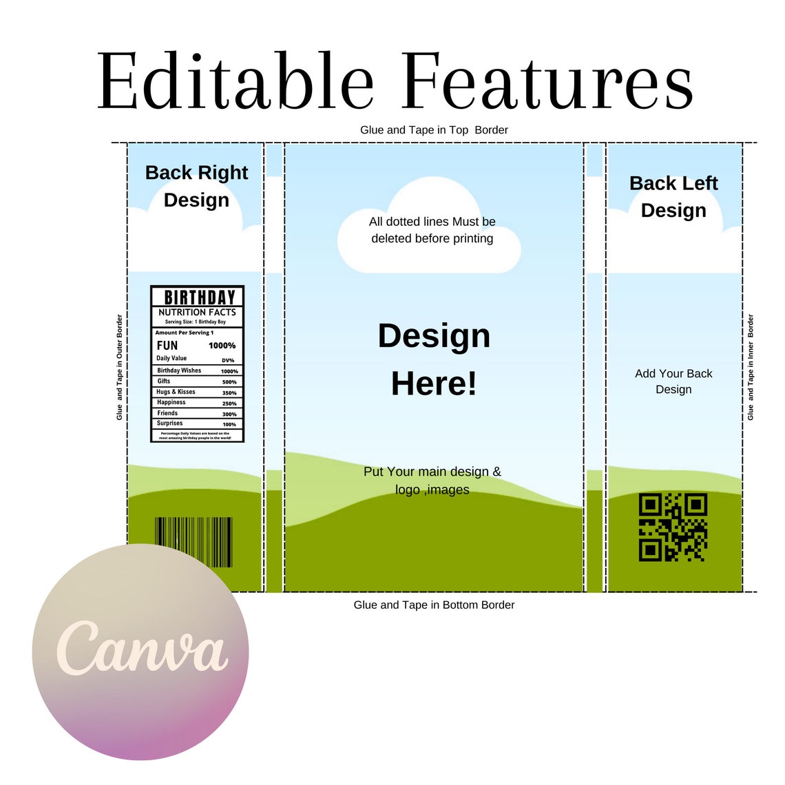 Editable Chip Bag Template Chip Bag Template Canva Chip Bag, Chip Bag ...